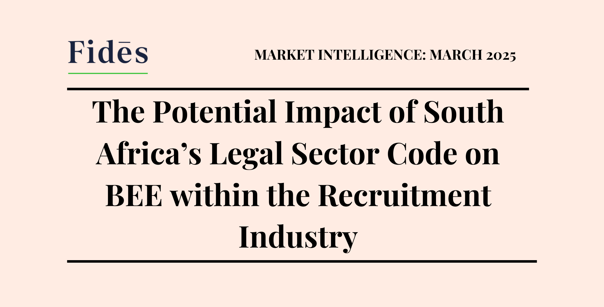 The Potential Impact of South Africa's Legal Sector Code on BEE within ...